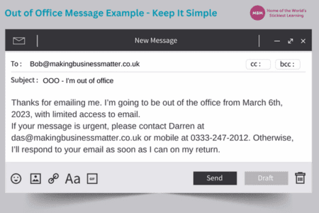 Out of Office Message Template and Examples | MBM